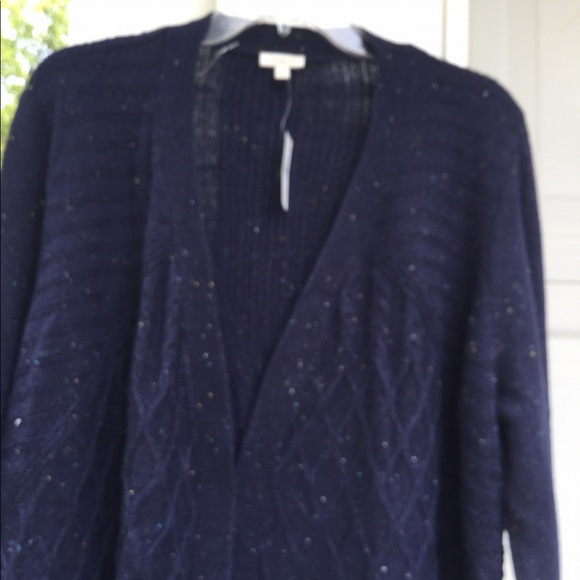 Talbots | Sweaters | Nwt Talbots Navy Blue With Flecks Flyaway Cardi | Poshmark